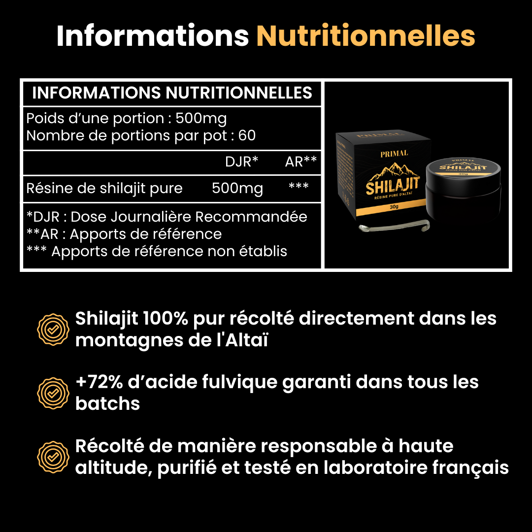 Résine de Shilajit 100% pure – Primal Supplements